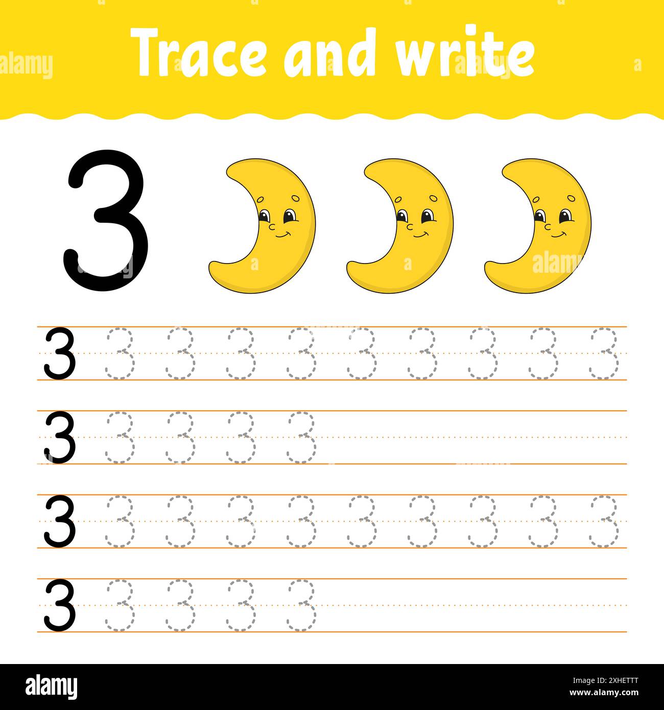 Learn Numbers. Trace and write. Handwriting practice. Learning numbers for kids. Education ...