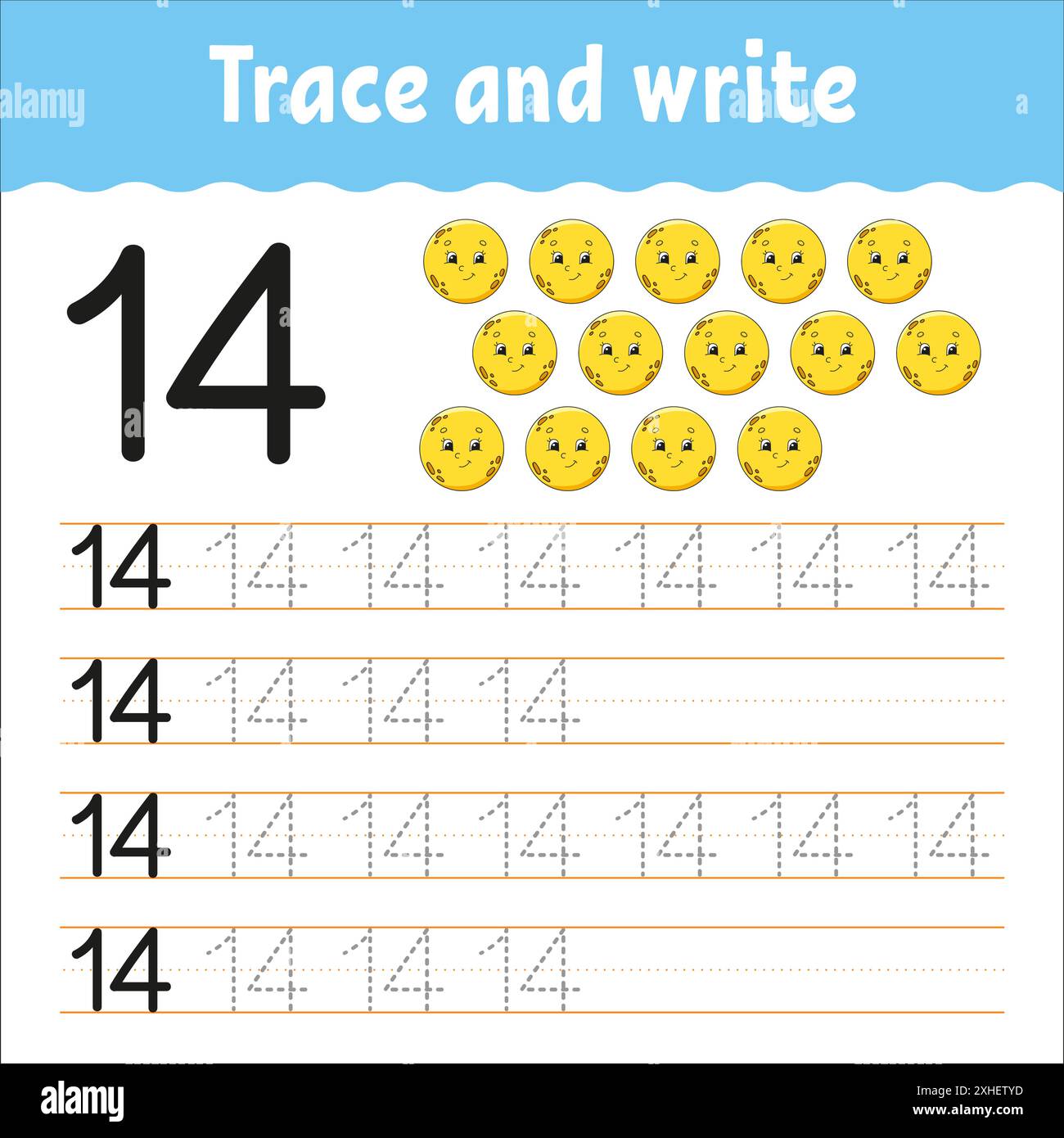 Learn Numbers. Trace and write. Handwriting practice. Learning numbers for kids. Education ...