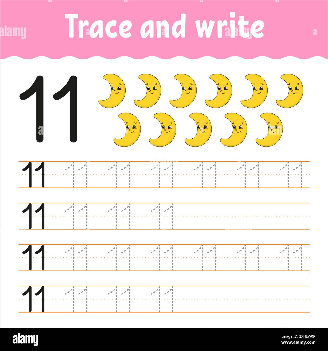 Learn Numbers. Trace and write. Handwriting practice. Learning numbers ...