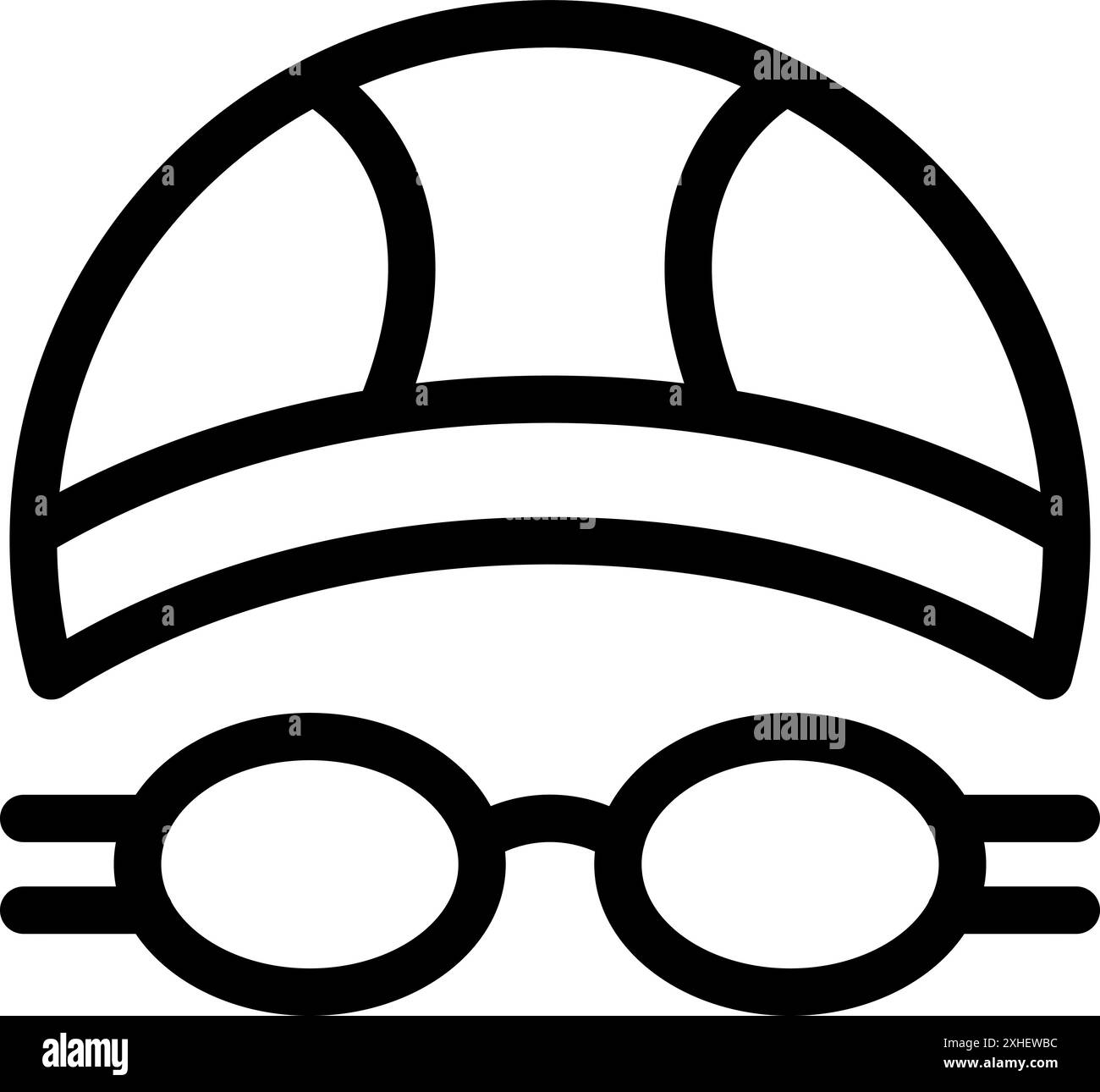 Simple line icon representing the equipment of a professional swimmer ...