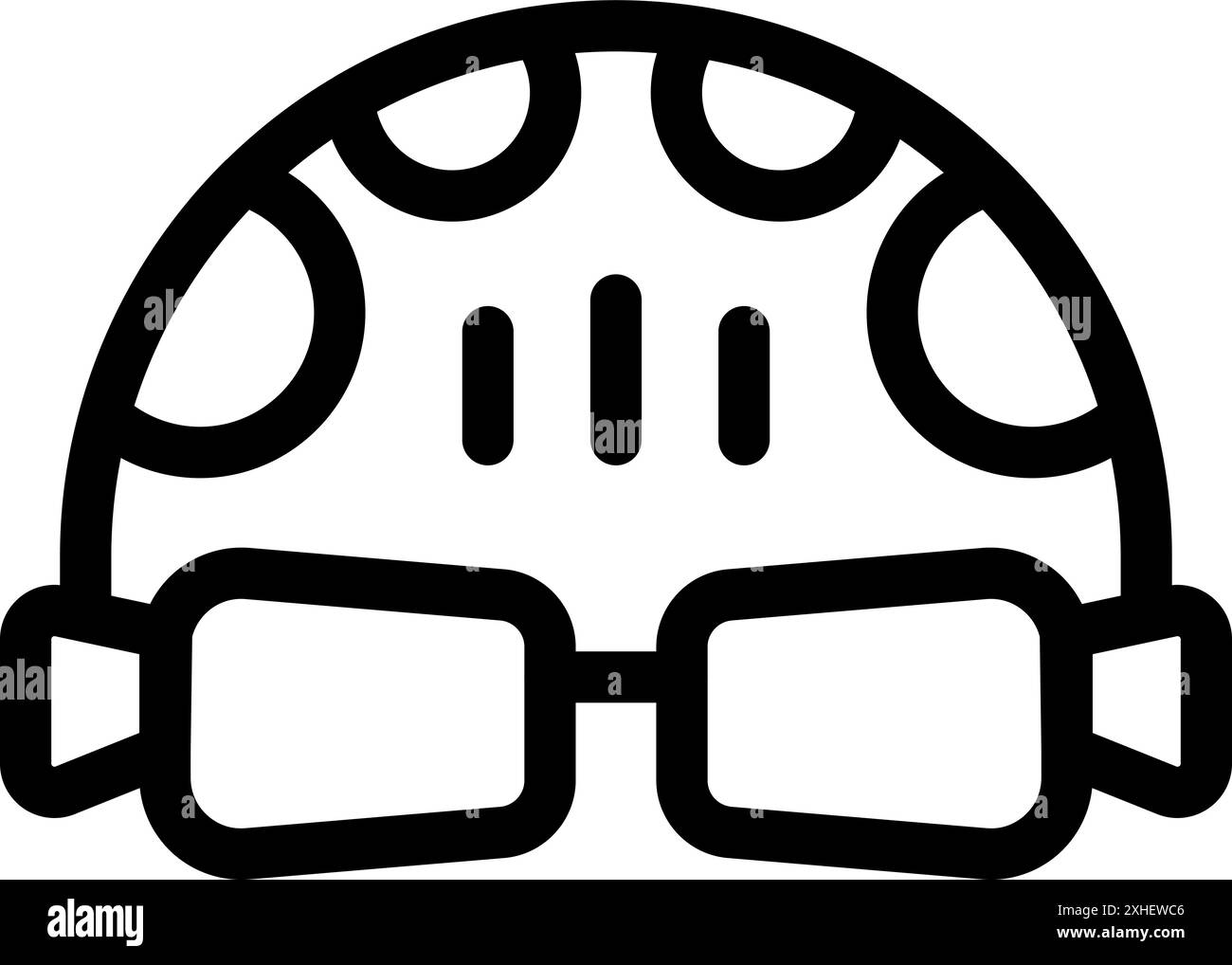 Protective equipment icon representing safety goggles and a hard hat ...
