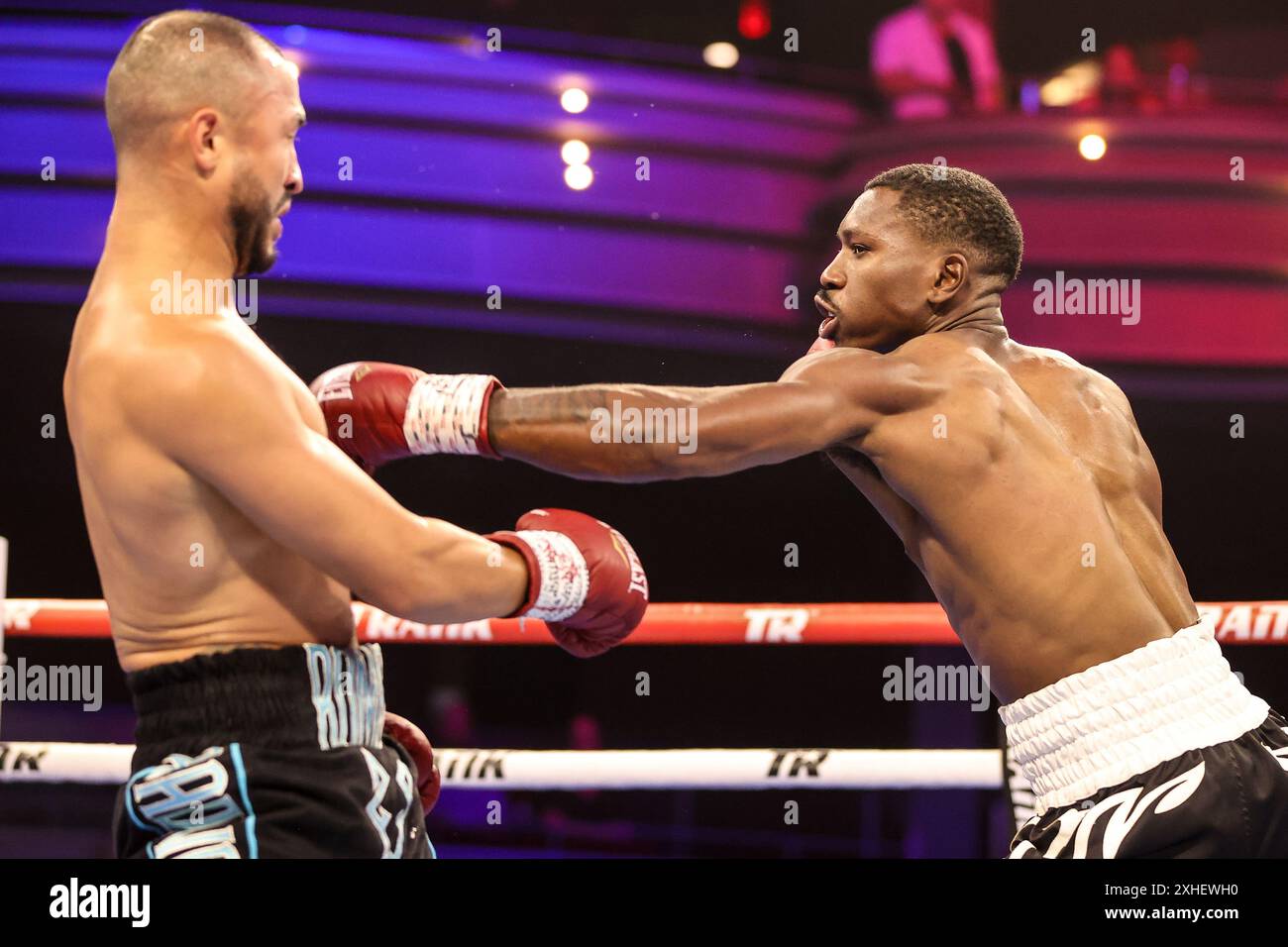 July 13, 2024: (R-L) Dondrell Haynes punches Israel Mercado during ...