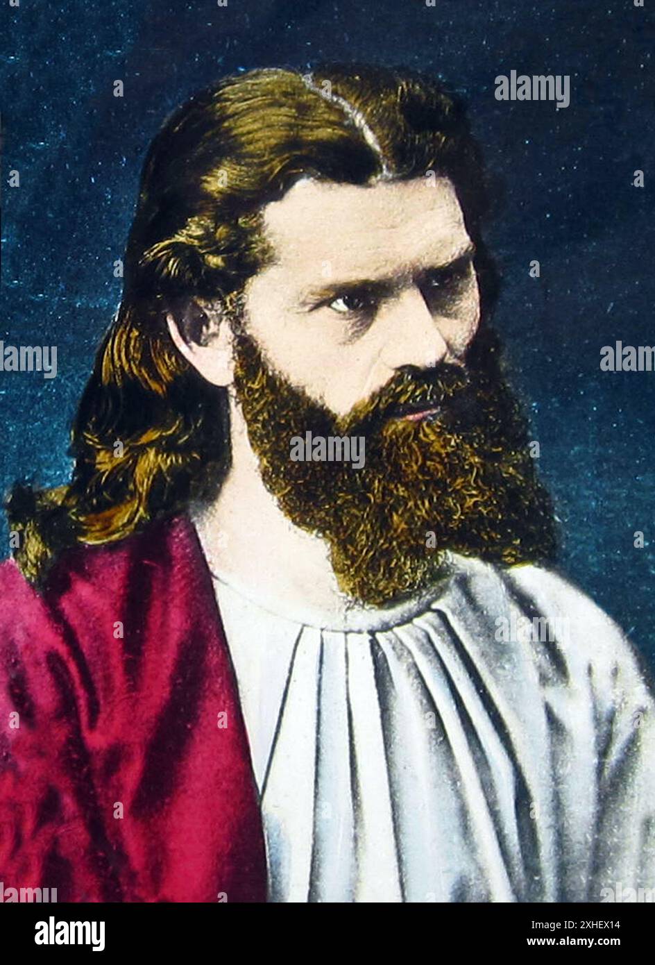 Jesus played by Joseph Maier, Oberammergau Passion Play in 1871 Stock ...