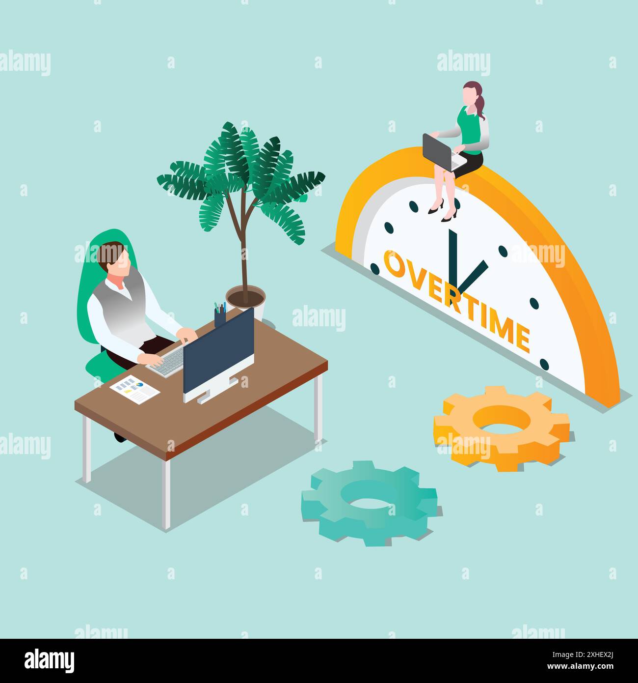 Parttime work Stock Vector Images - Alamy