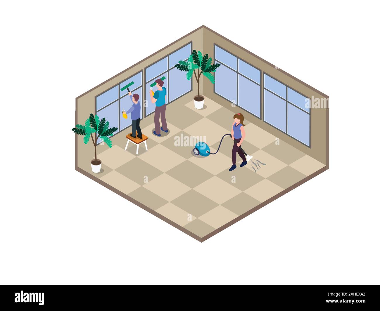 Cleaning service 3D isometric vector concept Stock Vector Image & Art ...