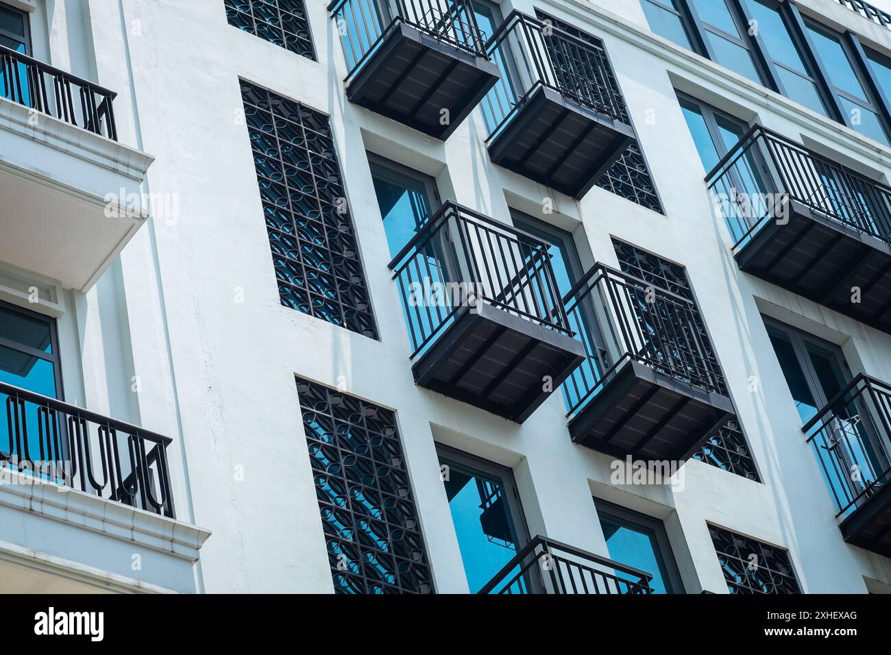 Modern and new apartment building. Multistoried modern, new and stylish ...