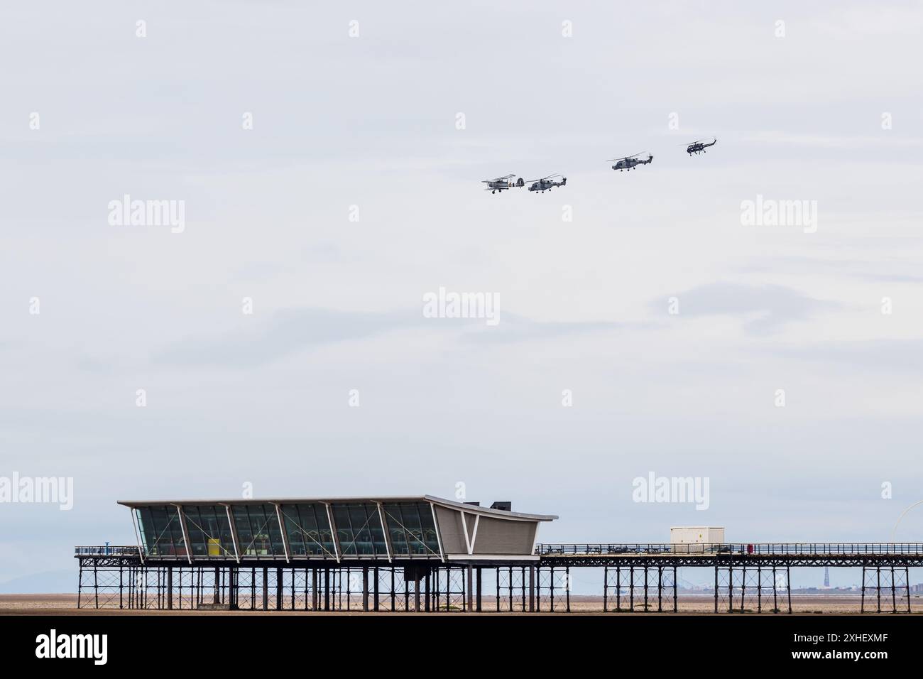 Taranto formation above Southport Pier comrpising Westland Wasp, Royal ...