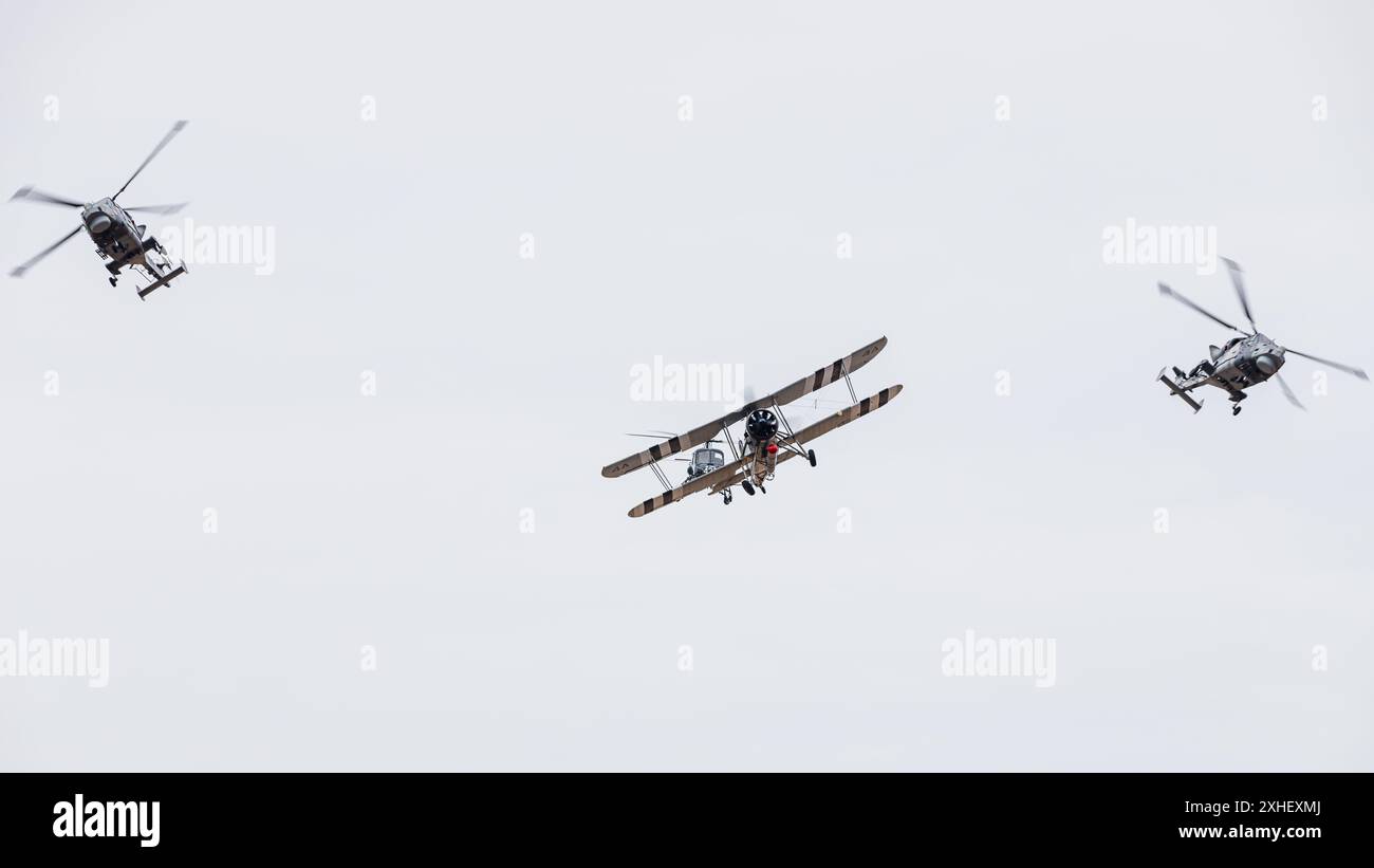 Taranto formation above Southport comrpising Westland Wasp, Royal Navy ...