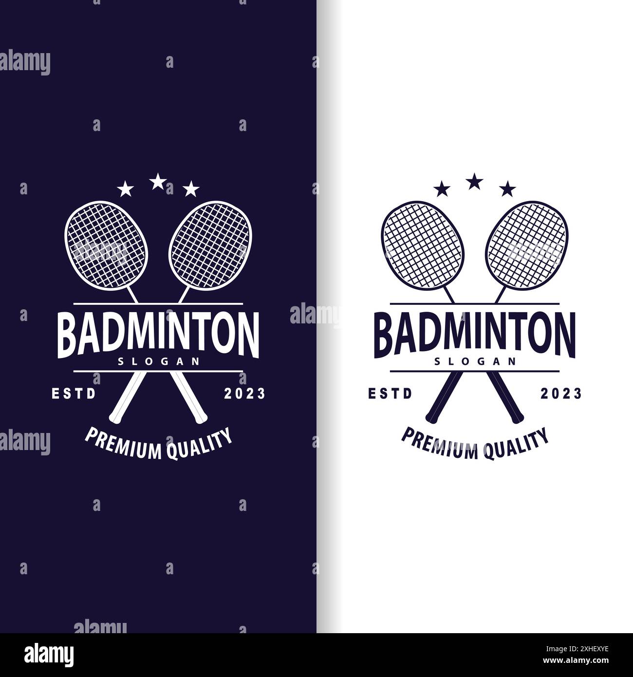 Badminton Logo, Simple Badminton Racket Design, Retro Vintage ...