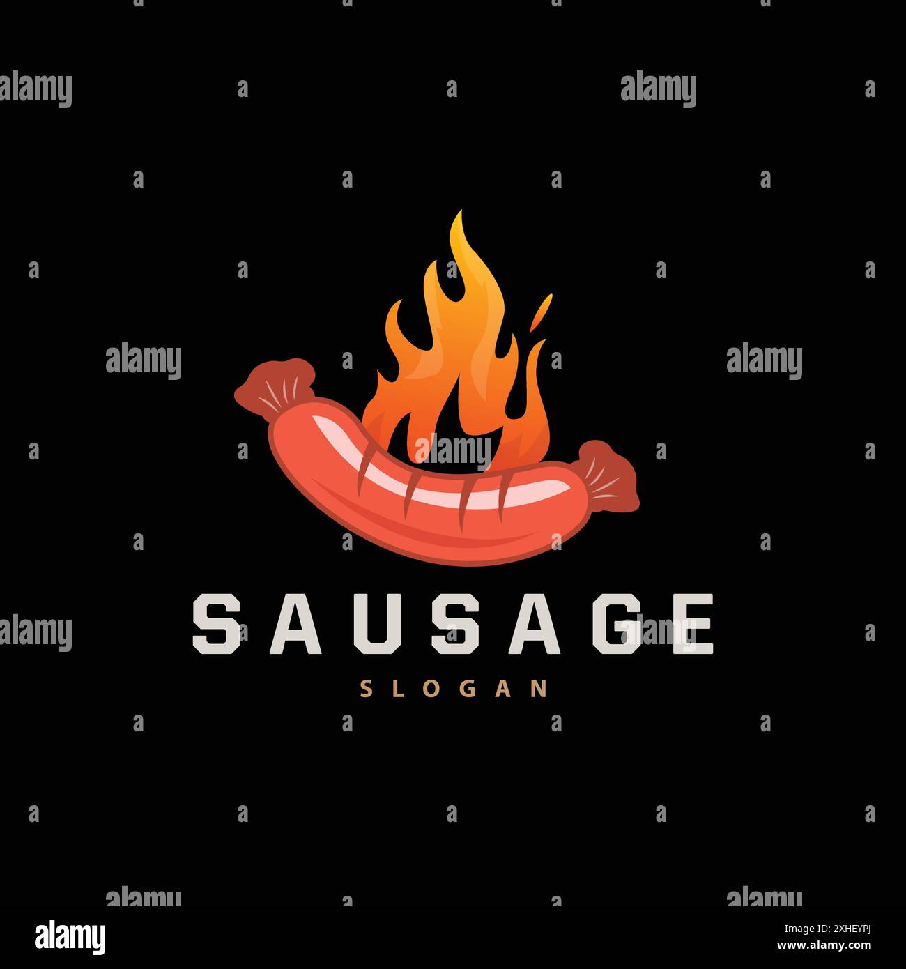Sausage Logo, Sausage Food Grill Vector, Simple Retro Vintage Design Restaurant Inspiration ...