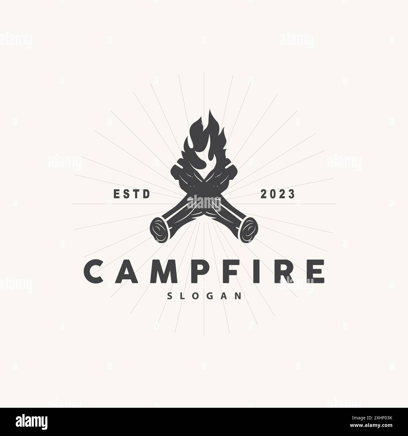 Campfire Logo, Bonfire Vector, Adventure Design Retro Vintage ...