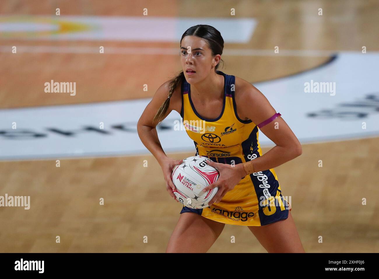 Adelaide, Australia. 14th July, 2024. Ava Black of the Lightning during ...