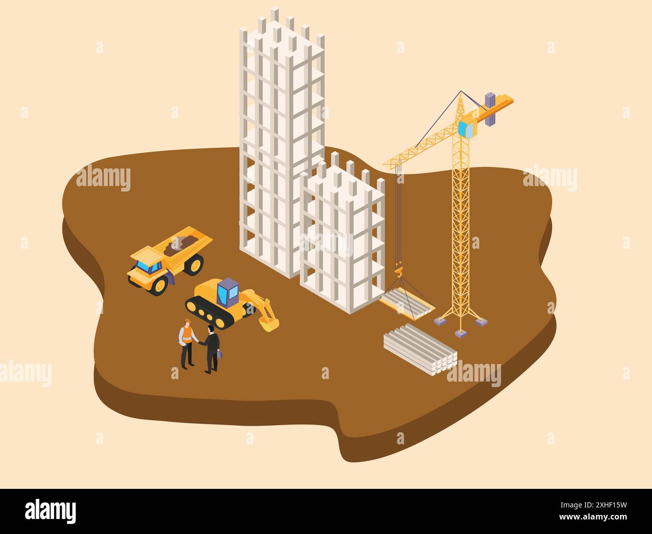 contractor checking the construction site building Stock Vector Image ...