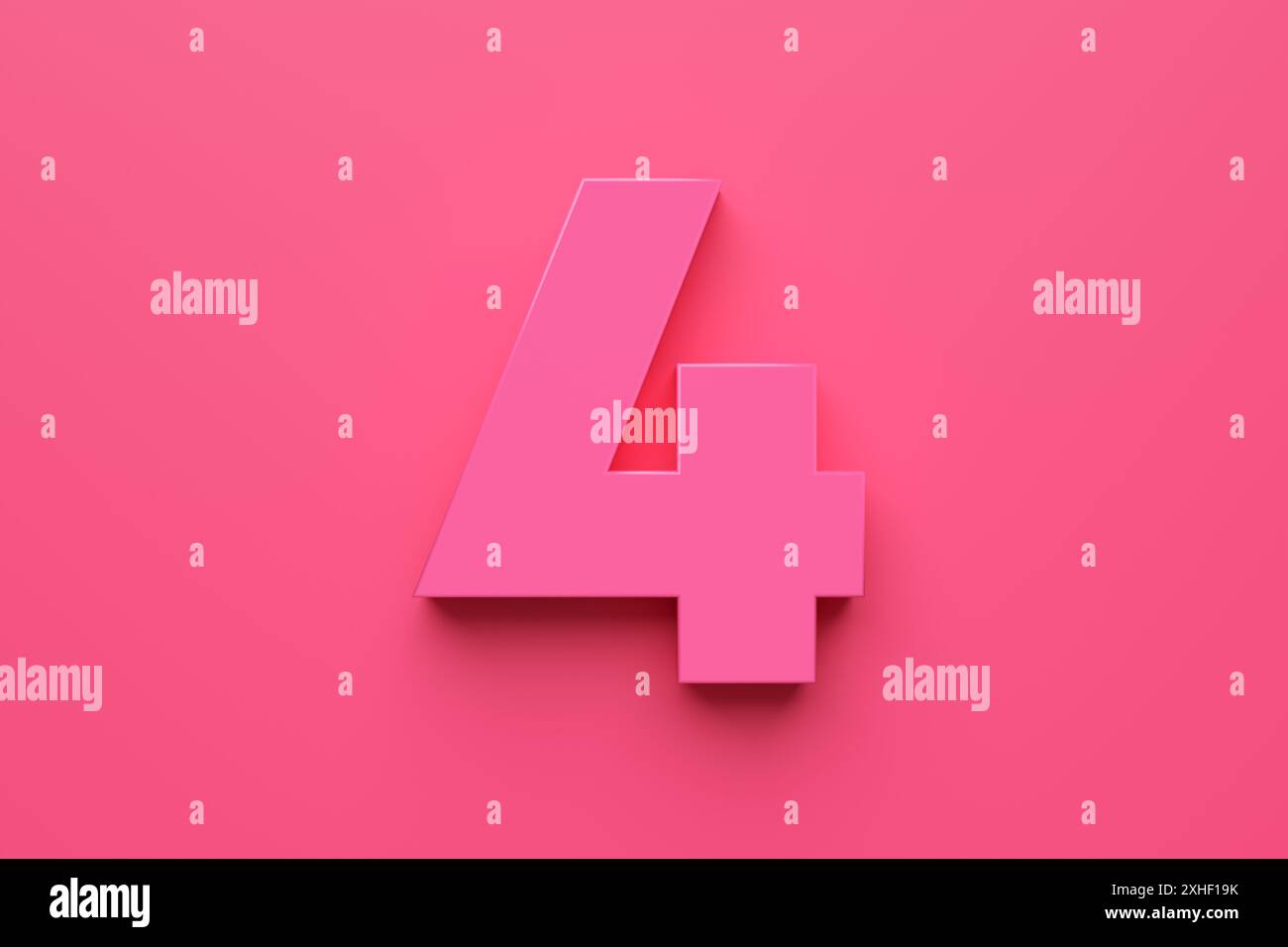 Pink number four on a pink background. 3d render Stock Photo - Alamy