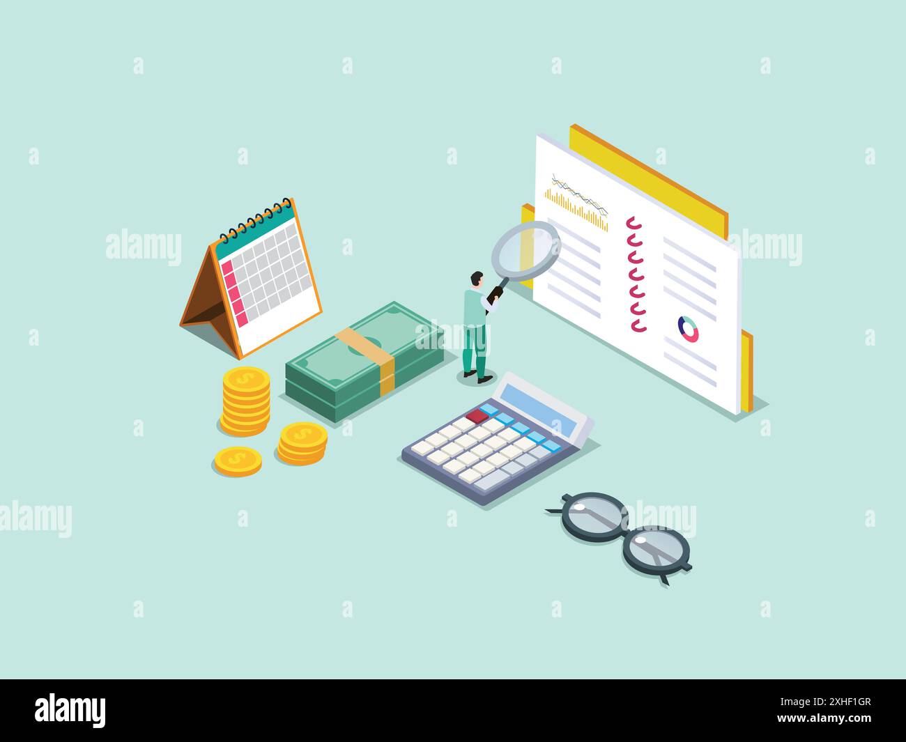 3d man with magnifying glass Stock Vector Images - Alamy