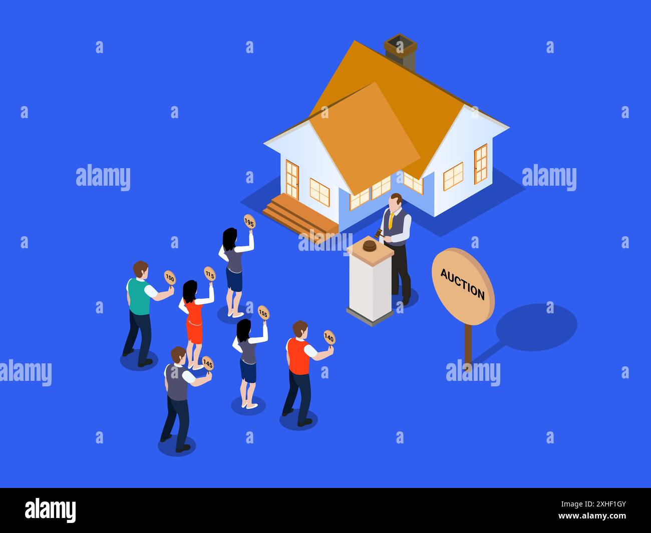 Auction house isometric design Stock Vector Image & Art - Alamy
