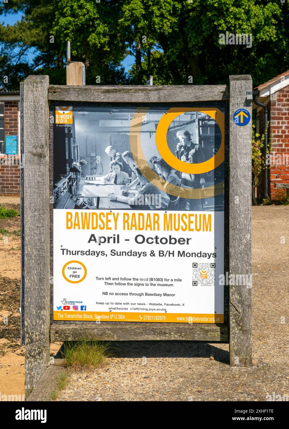 Poster advertising Bawdsey Radar Museum, Bawdsey Quay, Suffolk, England ...