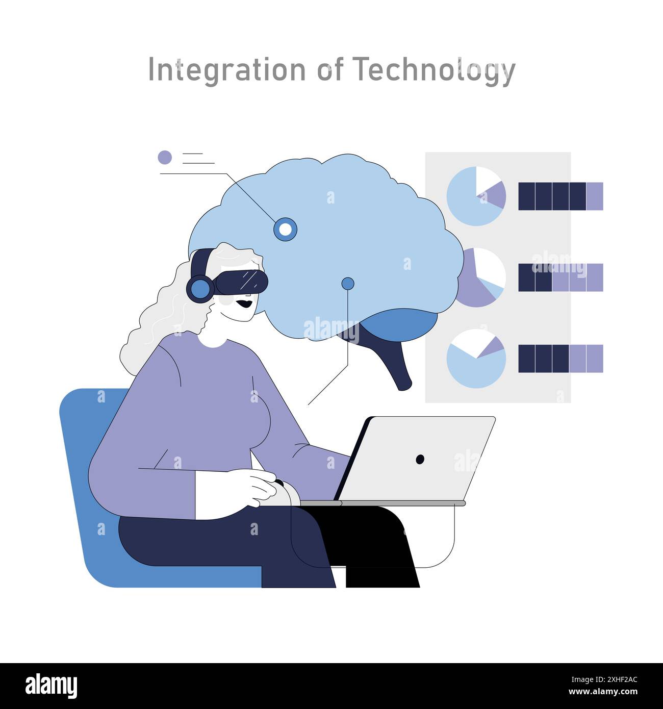 Person wearing brain computer interface Cut Out Stock Images & Pictures - Alamy