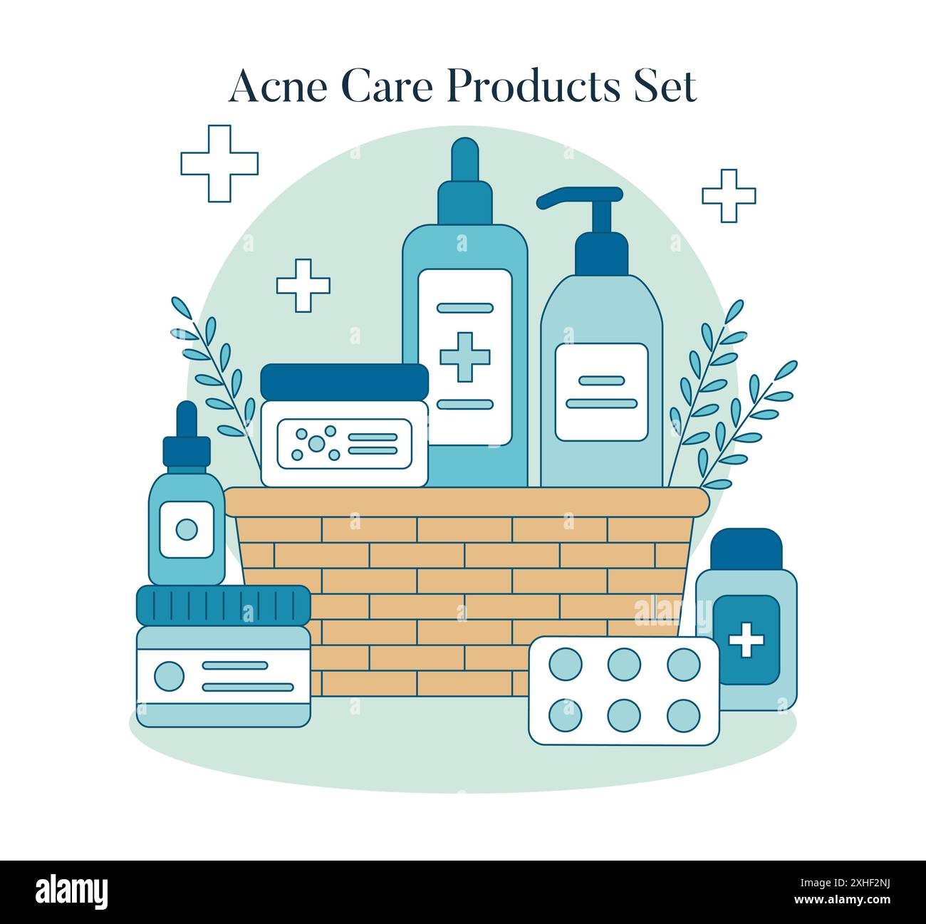 Skincare Toolbox concept. Comprehensive acne treatment products ...