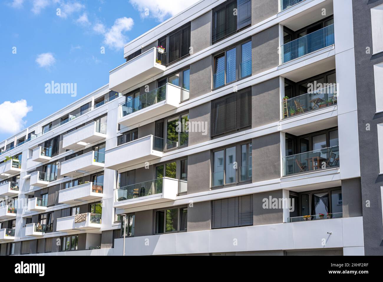Modern housing blocks with apartments seen in Berlin, Germany Stock ...