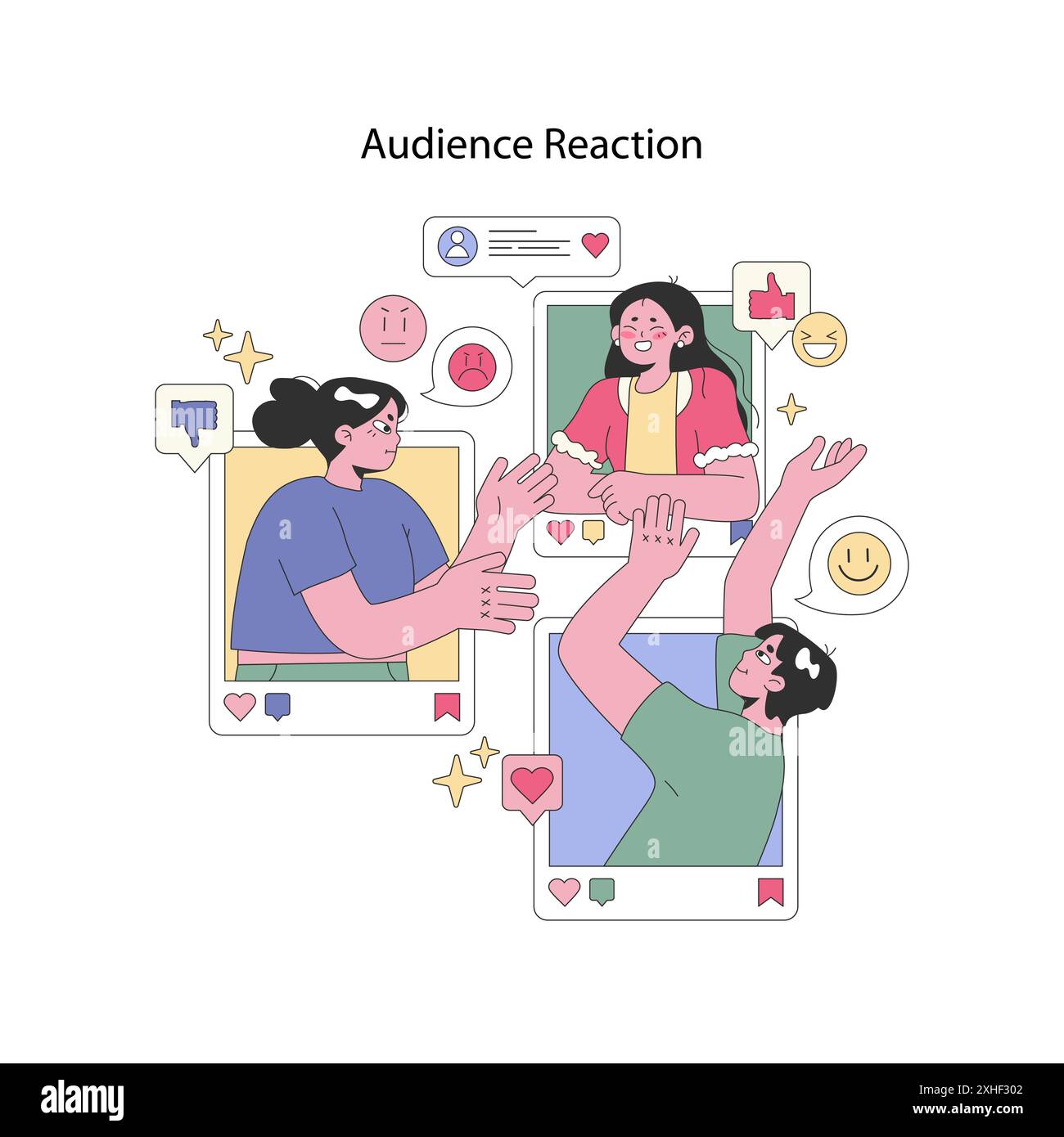 Social Influencers concept. Online engagement with followers through ...