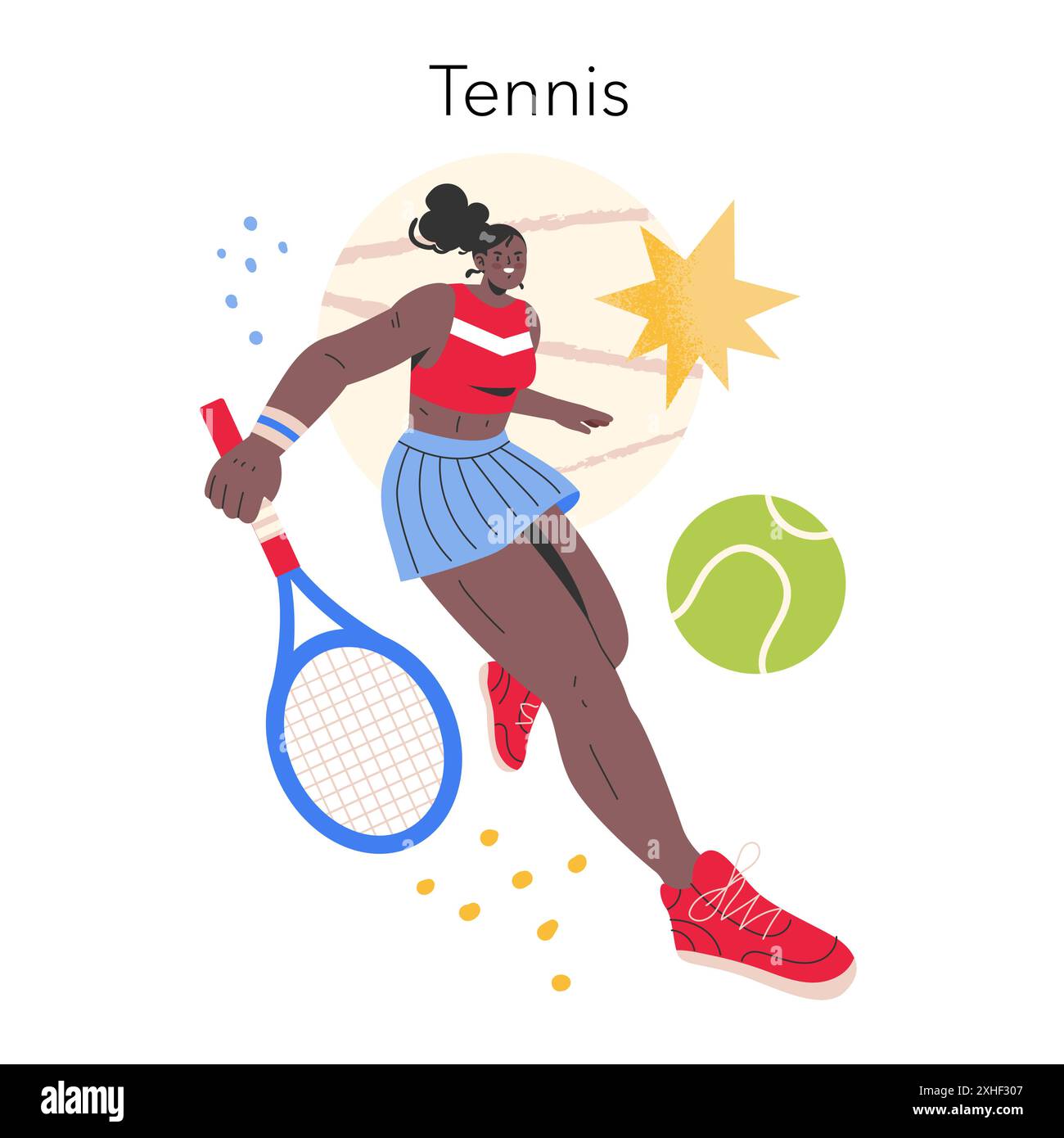 Action championship female tennis player tennis player Cut Out Stock ...