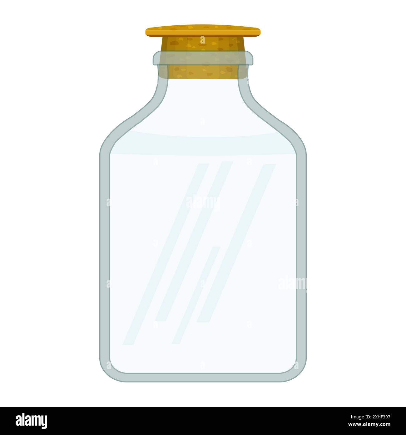 Glass jar with cork. Transparent clear bottle with stopper.Container ...