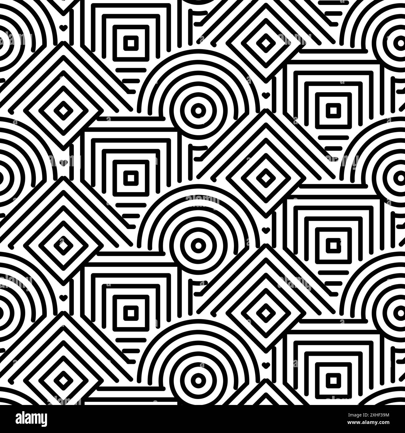 Black and White Geometric Pattern – Hypnotic Op Art Illusion with ...