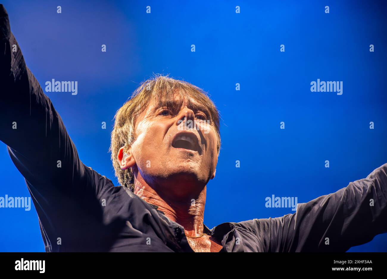 Leeds, UK. 13th July, 2024. Lead singer of the English rock band Suede ...
