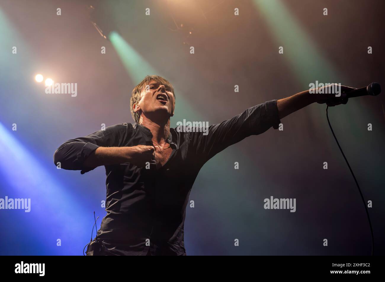 Leeds, UK. 13th July, 2024. Lead singer of the English rock band Suede ...