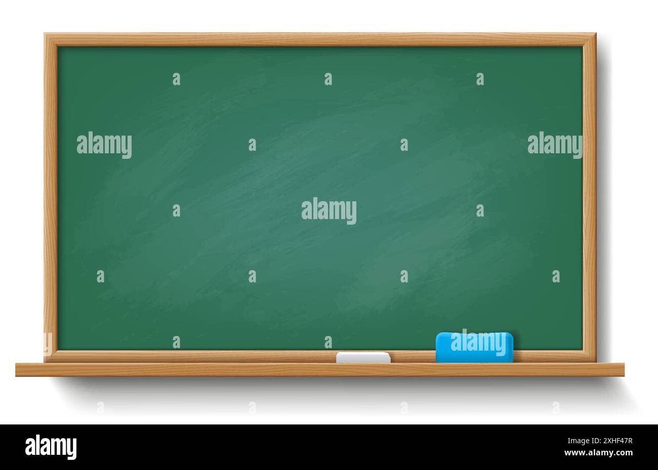 Blank chalkboard in school classroom realistic vector illustration ...