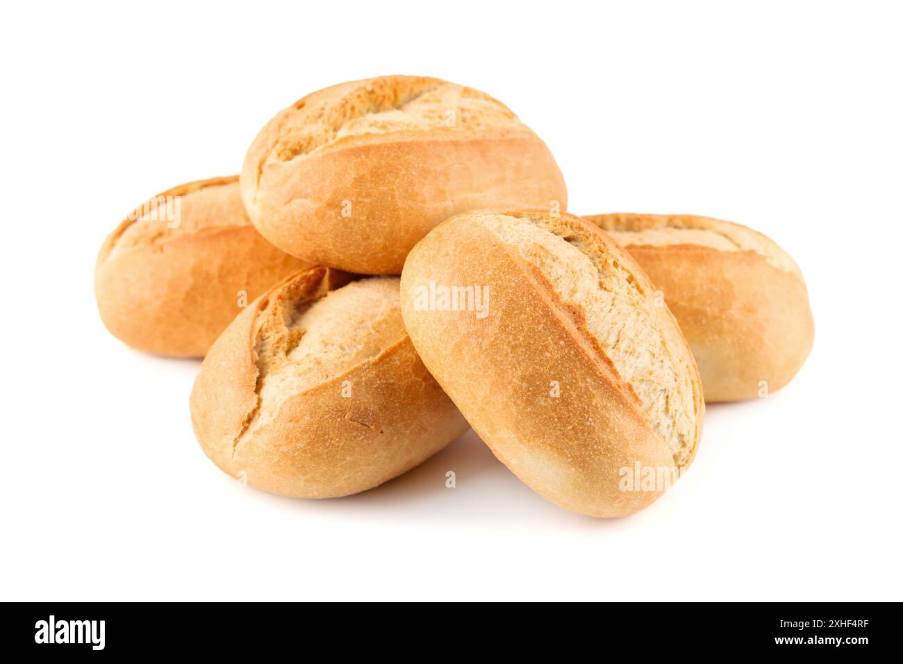 Crispy Bread Rolls Isolated On White Background Fresh Crispy Bread