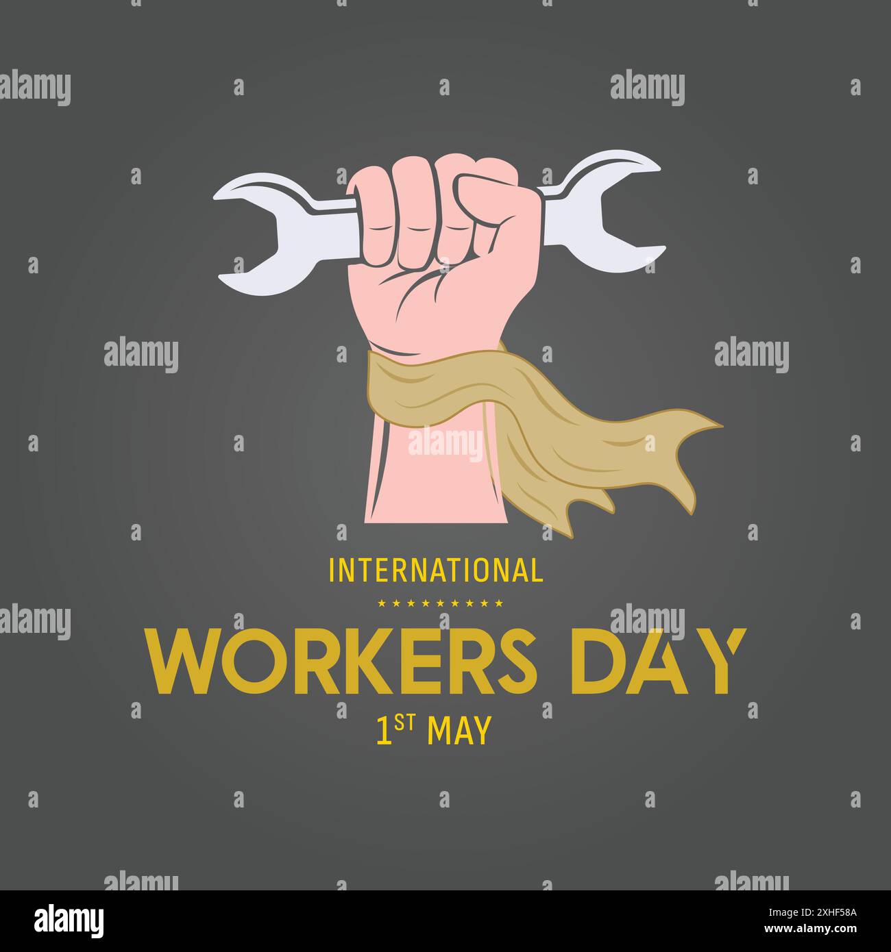 International Workers Day Graphic – Fist Holding Wrench, Labor Union ...