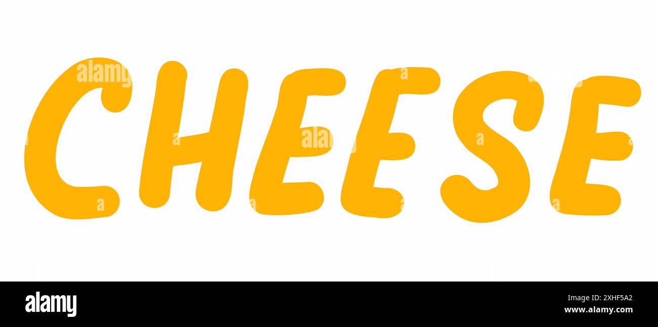 Cheese hand drawn word lettering. Hand written title. Childlike word ...