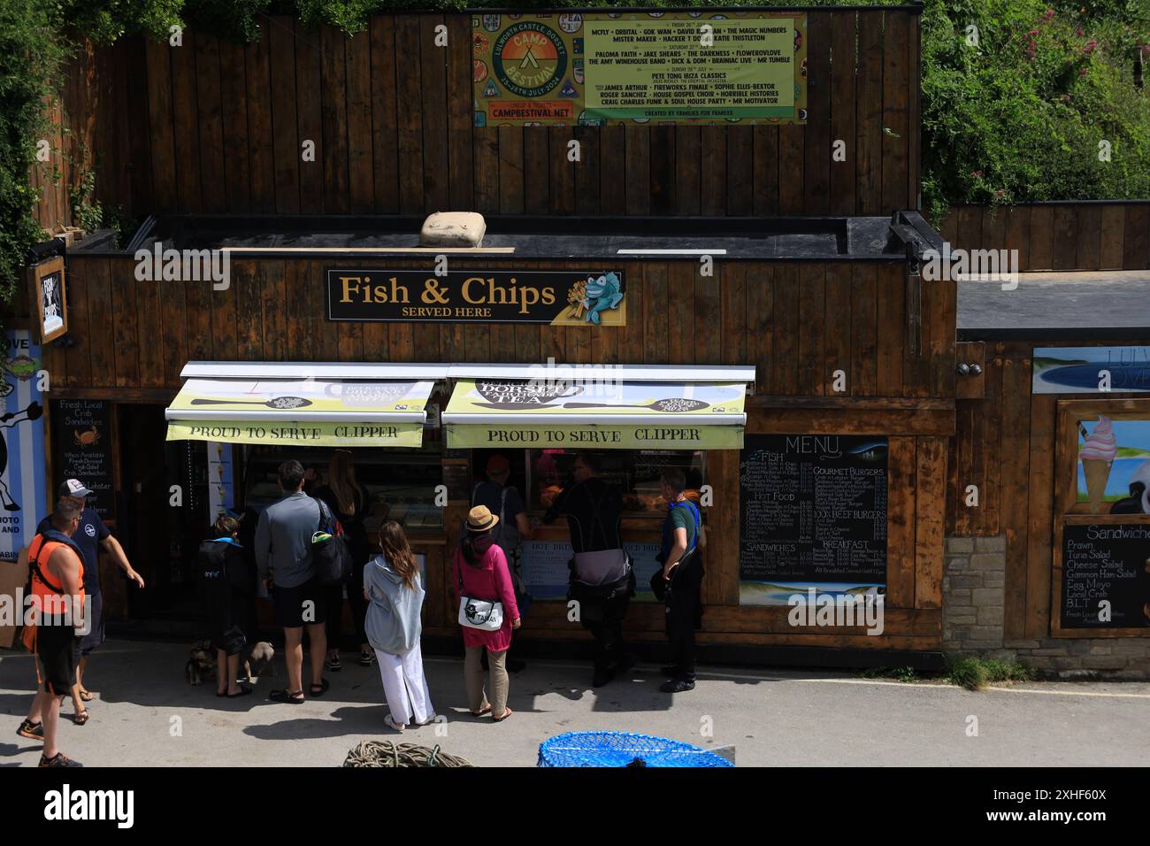 Fish and chip stall Stock Photo - Alamy