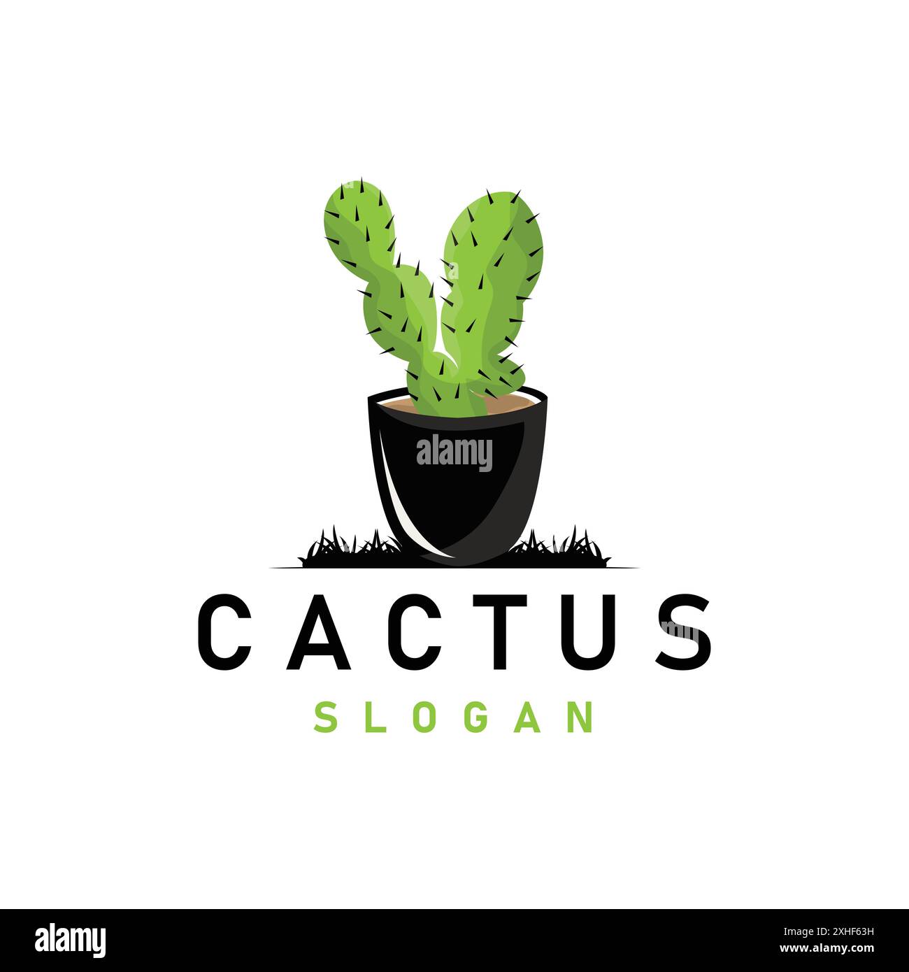 Cactus logo vector desert green plant design elegant style symbol Icon ...