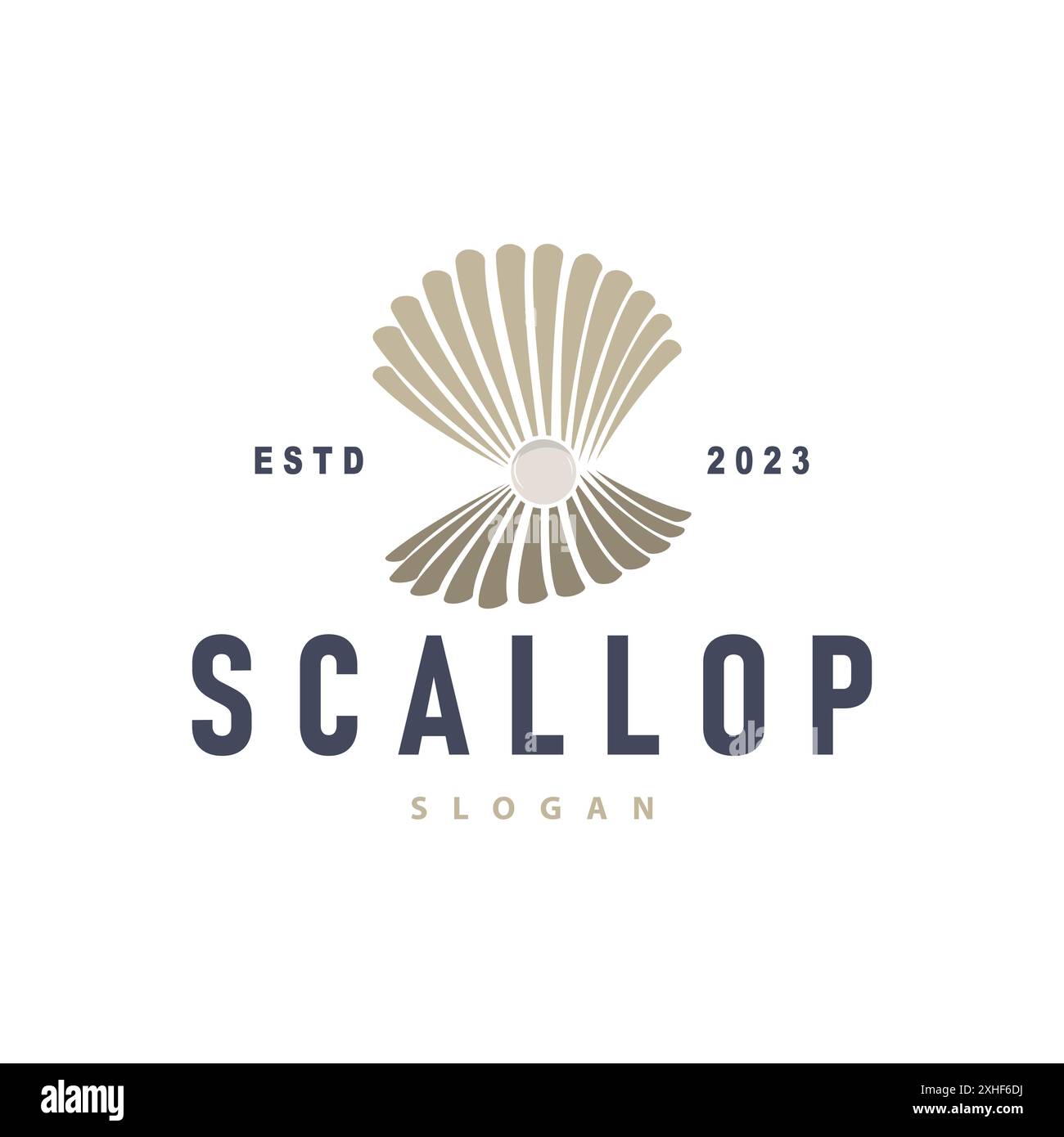 Seashell Logo, Inspirational Scallop Design With Pearl, Ocean Animals ...
