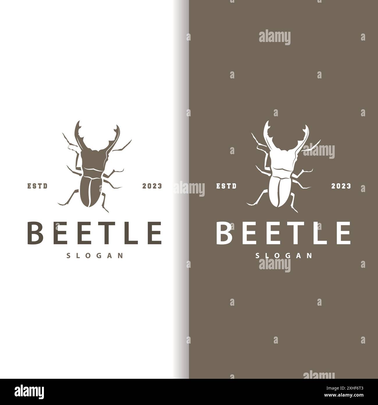 beetle logo design simple silhouette insect animal illustration ...