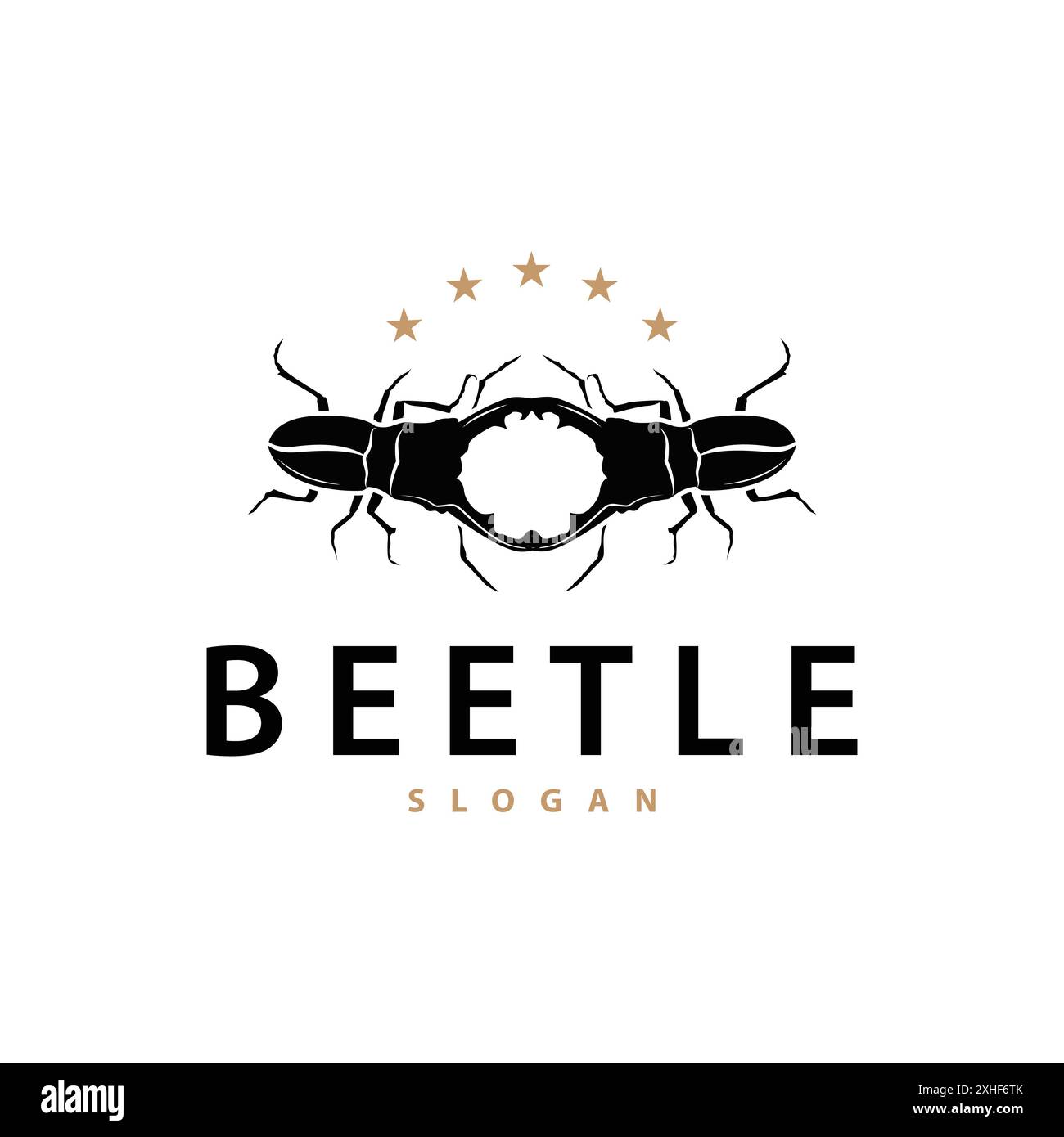 beetle logo design simple silhouette insect animal illustration ...