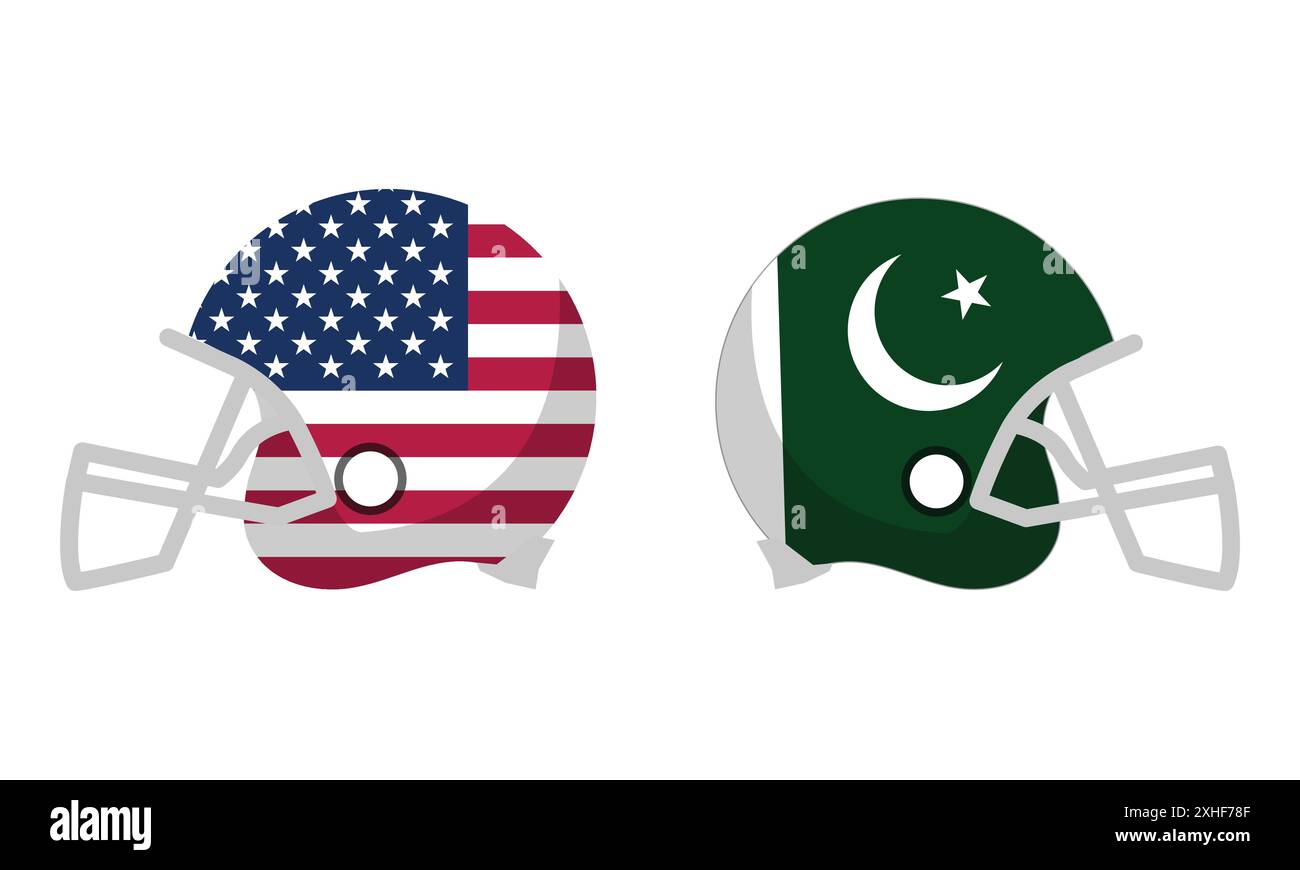 American Football Helmets — US and Pakistan Flag Designs, International ...