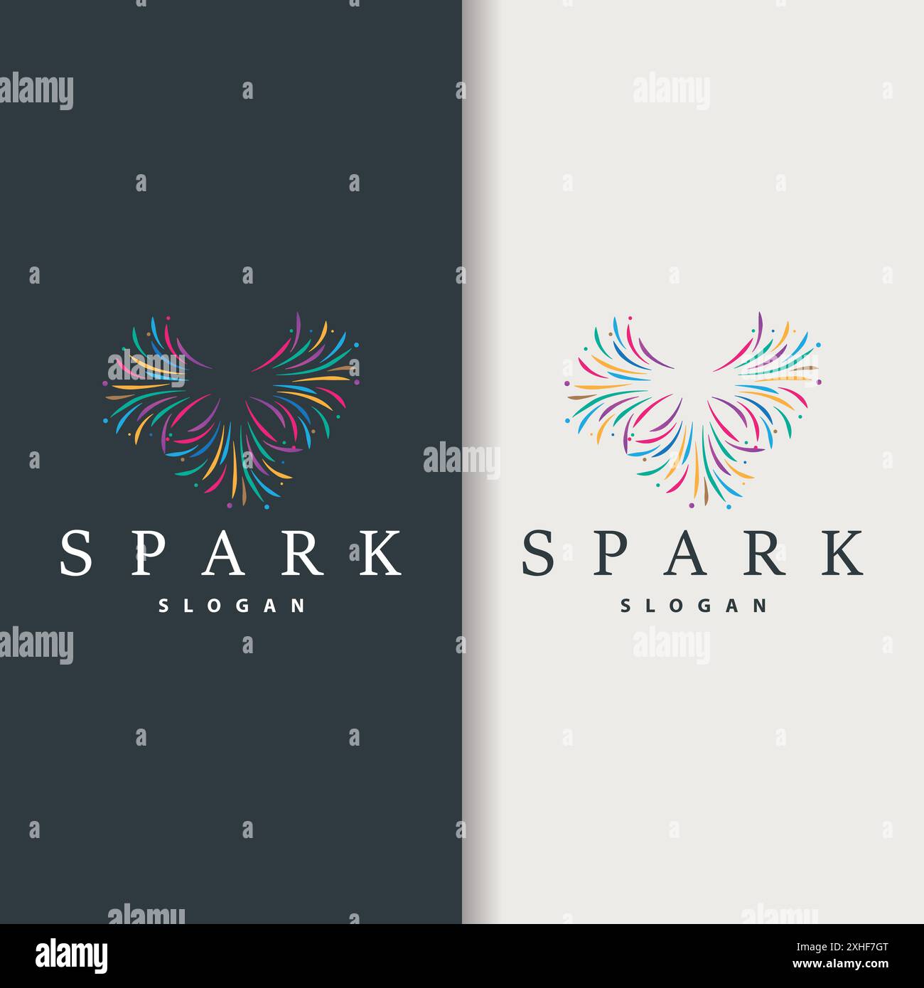 Firework Logo, Modern Abstract Design Simple Colorful Spark, Vector ...