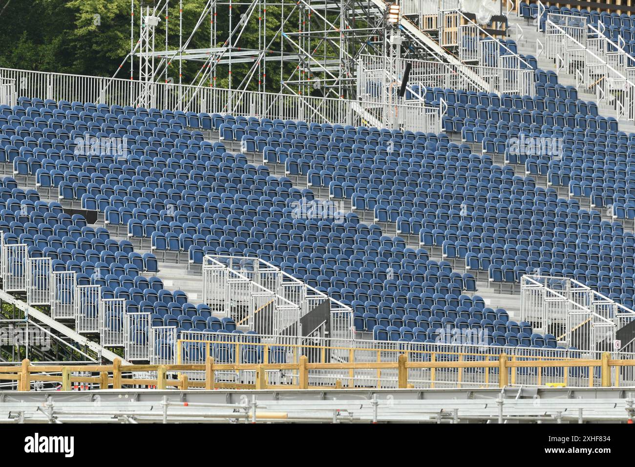 Construction of stands for the Olympic Games in Paris Stock Photo - Alamy