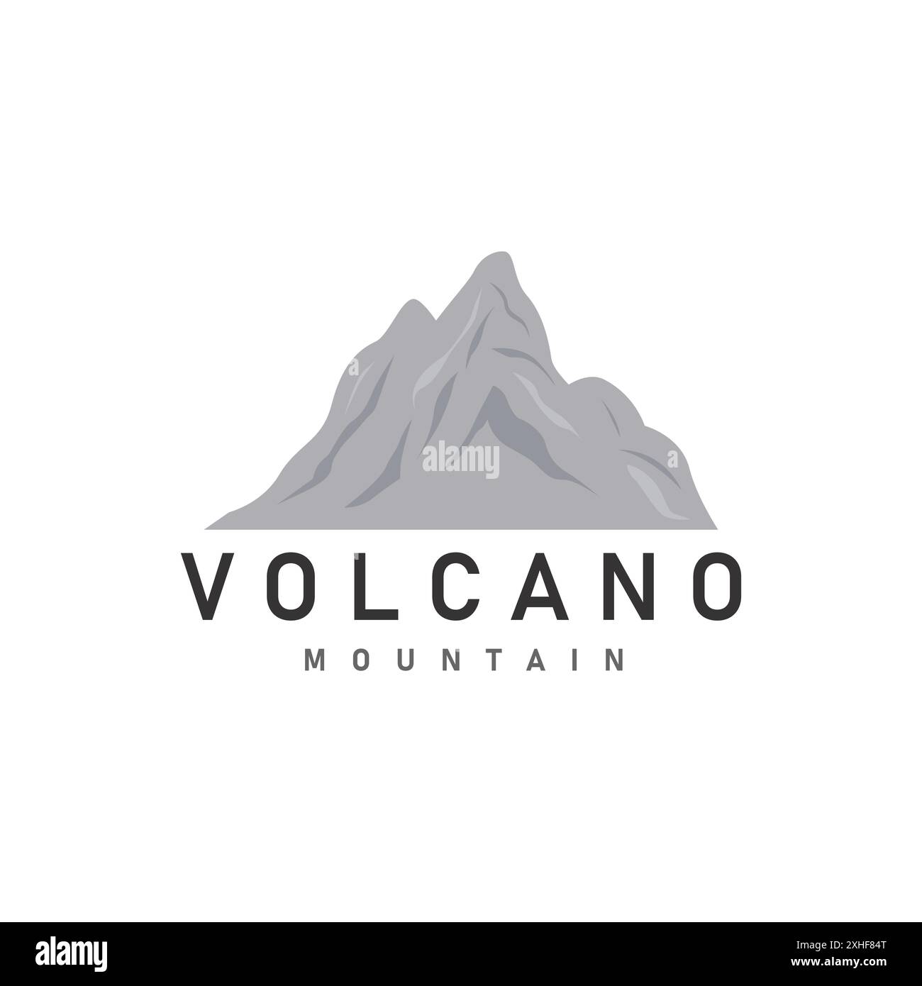 Volcano logo illustration silhouette design volcano mountain erupting ...