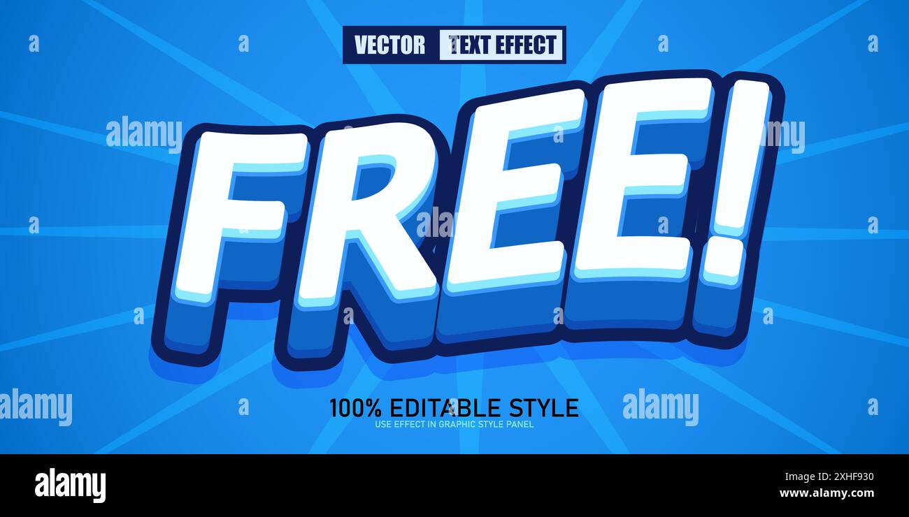 Editable text effect. Free. Retro style. Vector illustration Stock ...