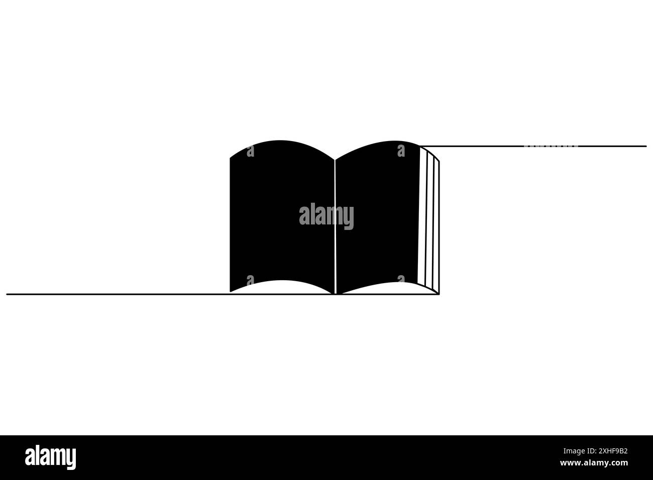 Open book silhouette vector art illustration and isolated outline book ...