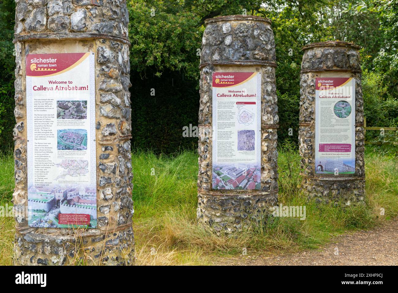 Information display boards at Roman town of Calleva Atrebatum ...