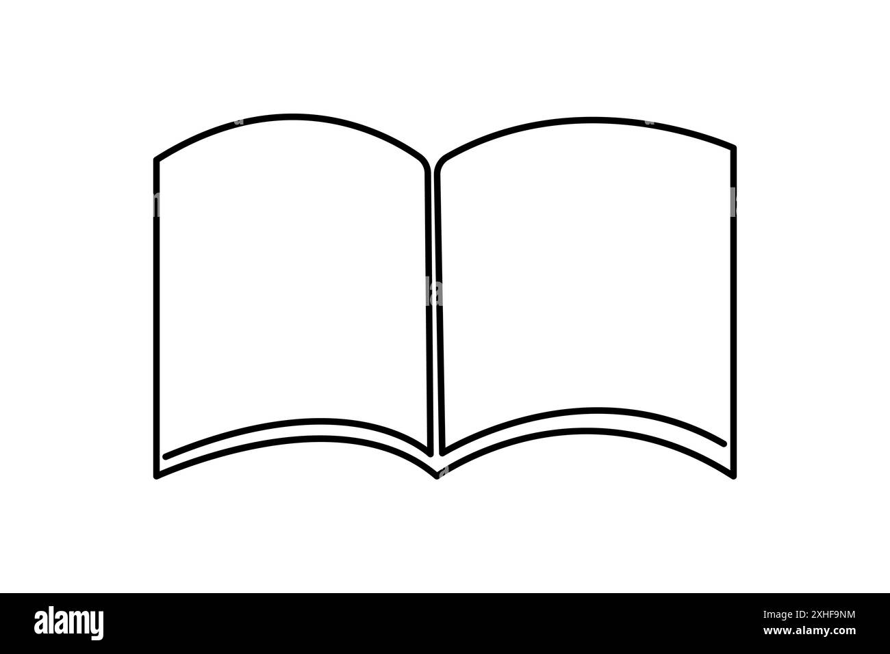 Continuous One line drawing of open book isolated outline vector art ...