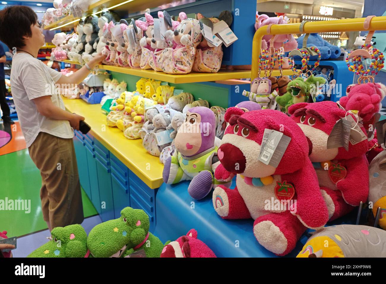 SHANGHAI, CHINA - JULY 14, 2024 - Customers shop at Disney's Stitch pop ...