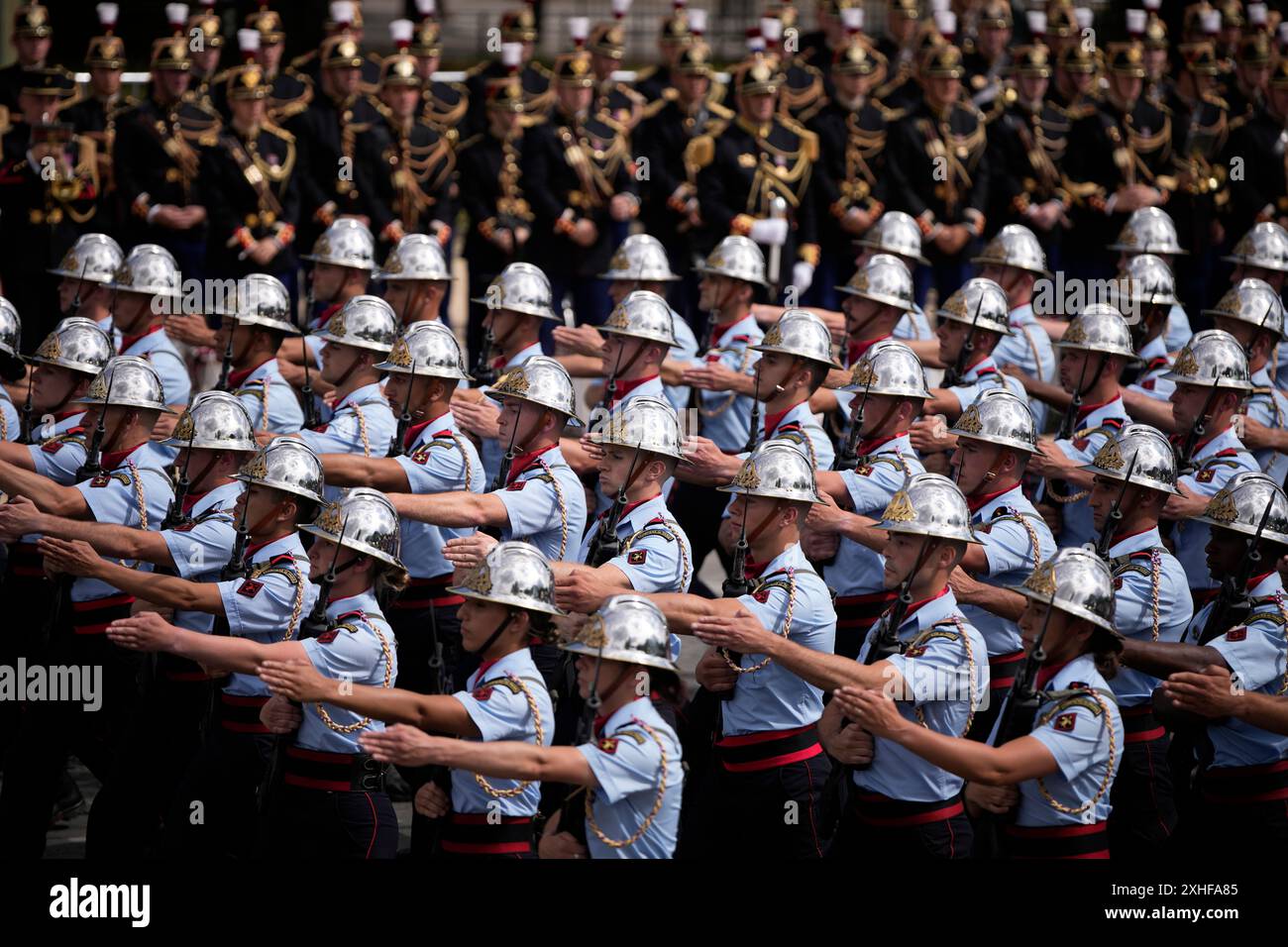 The Paris fire brigade parades during the Bastille Day parade Sunday ...