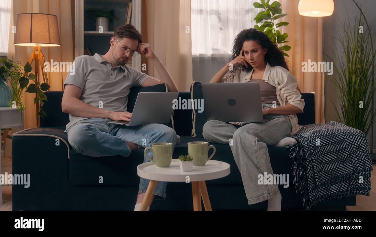 Multiracial couple gadgets addict family computers technology addicted ...